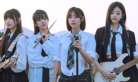 걸 밴드 QWER 데뷔 쇼케이스 MC 김계란, 화제의 걸밴드의 발매 기념 행사